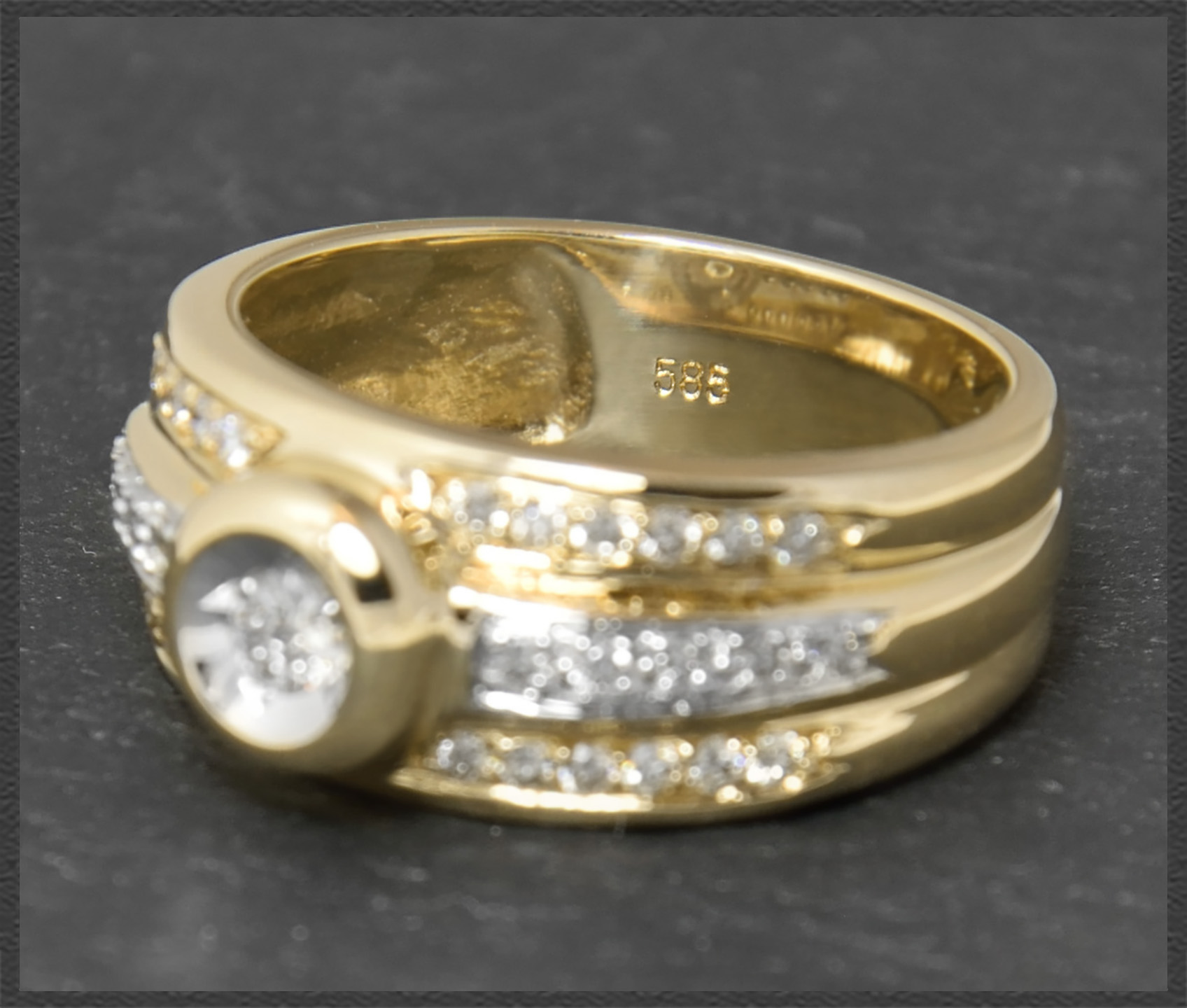Diamant Ring, 0,45ct Brillanten, 585 bicolor Gold - Brillant-Gold